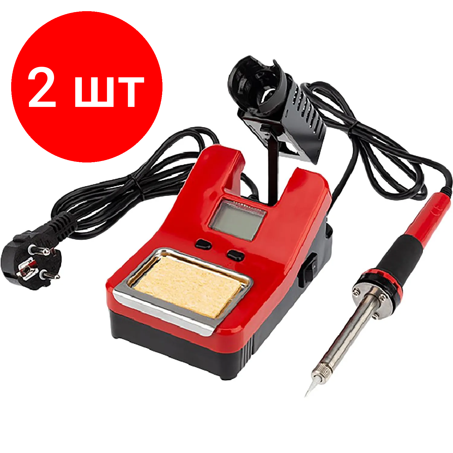 Комплект 2 штук, Паяльная станция REXANT (160-520 °С), 220 В/48 Вт (12-0150)