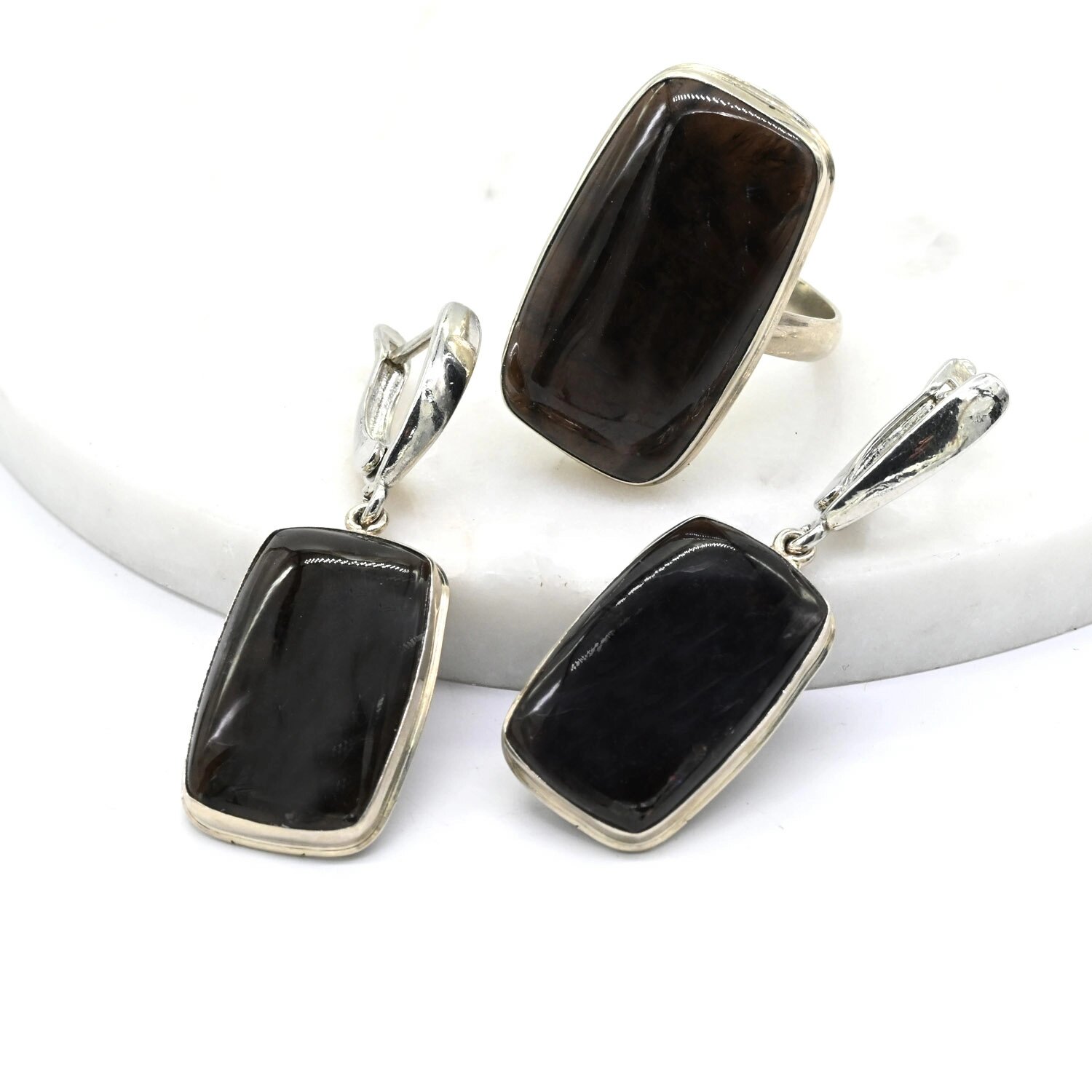 Комплект бижутерии, морион