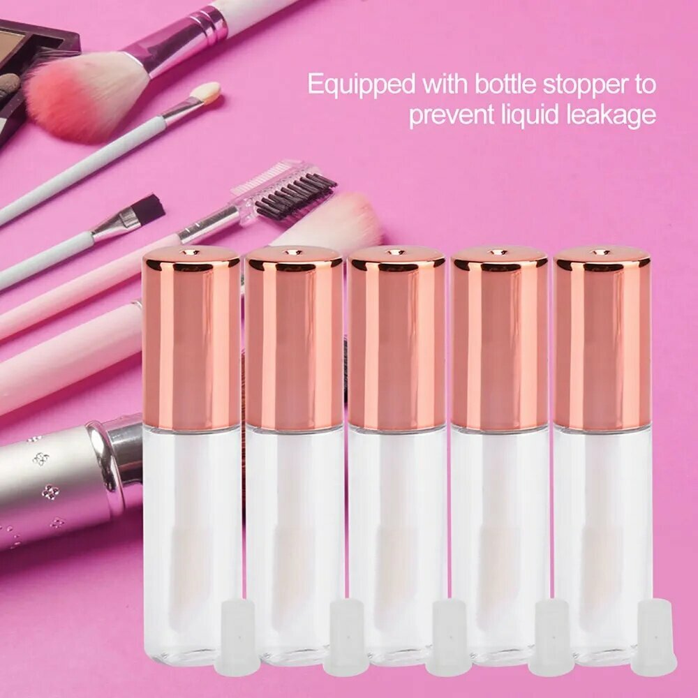 10 шт. 1,2 мл тюбик для блеска для губ DIY небольшой тюбик для губной помады косметический контейнер с заглушкой (розовое золото)