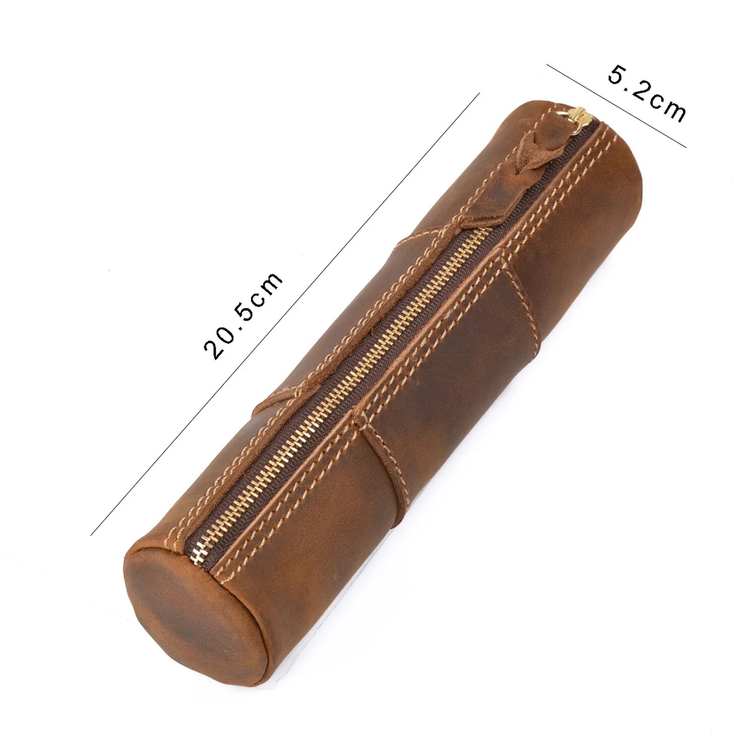 Кожаная сумка-органайзер для карандашей Leather Pencil Case Коричневый, Brown