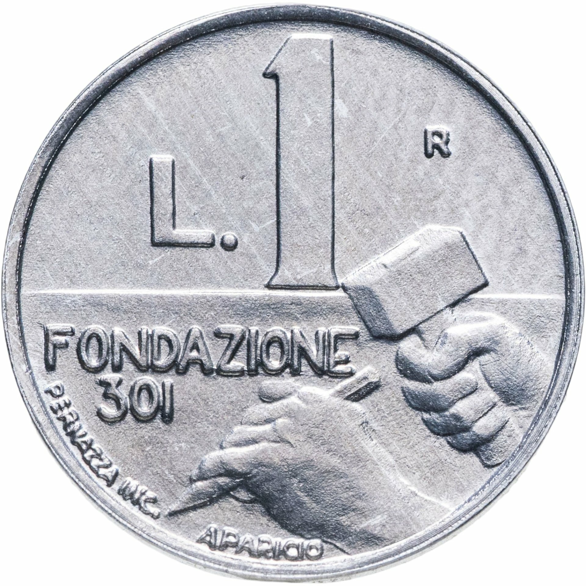 Сан-Марино 1 лира lira 1991, Алюминий, в сохранности UNC