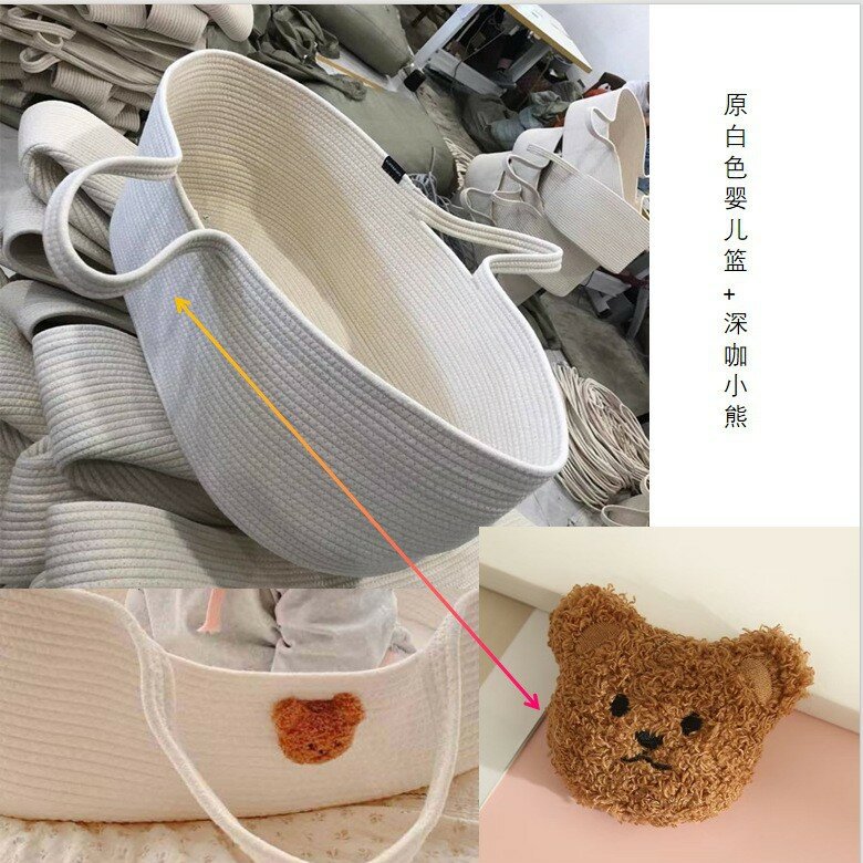 Хлопковая веревочная корзина для младенцев, портативная ручная колыбель, корзина для новорожденных, спальное место для младенцев