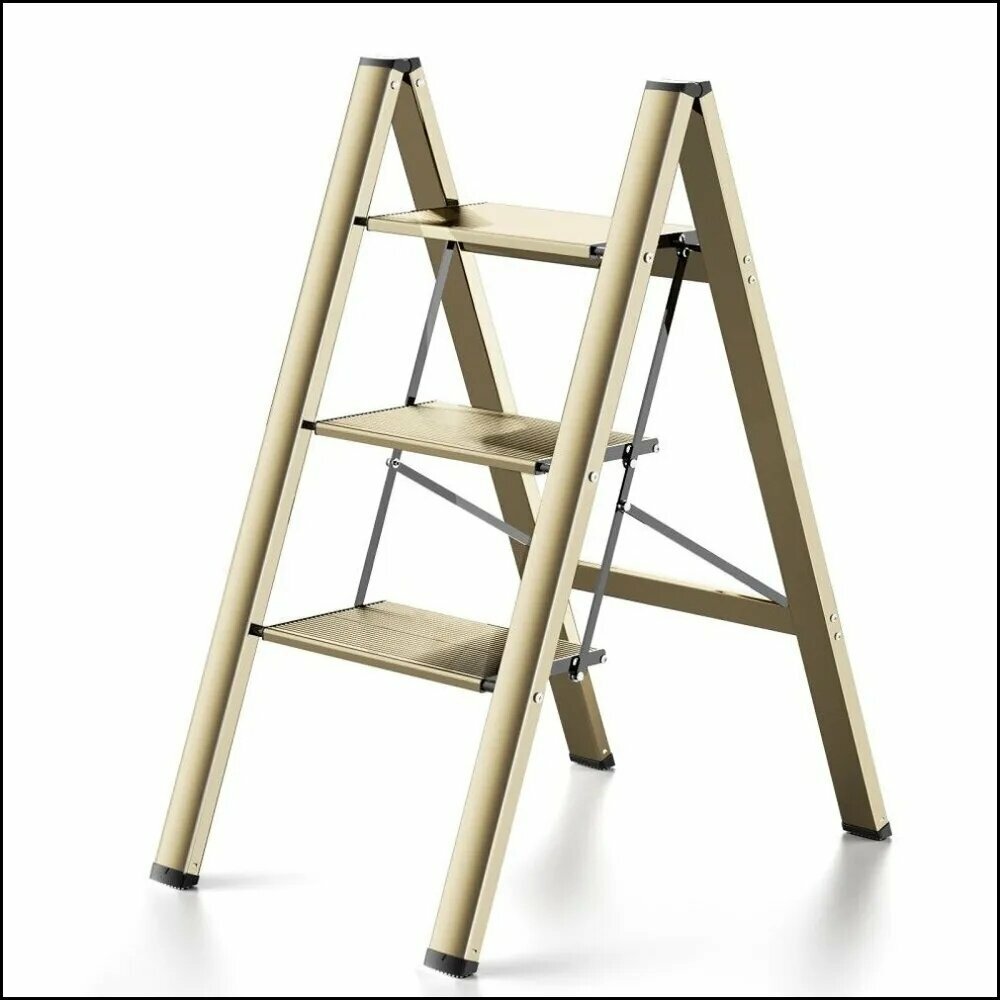 Трехступенчатая стремянка премиум с противоскользящими ступенями