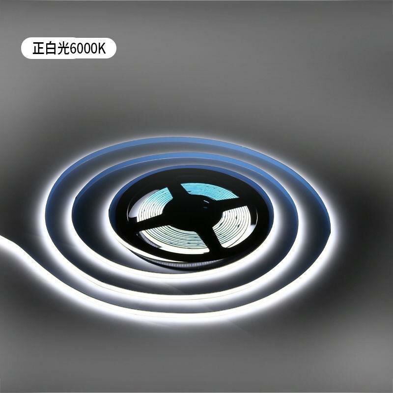 Светодиодная лента COB ультраузкая 5 мм, низковольтная 24 В, линейная светодиодная лента с самоклеящейся основой, 320 светодиодов, высокая плотность, для домашнего освещения шкафов.