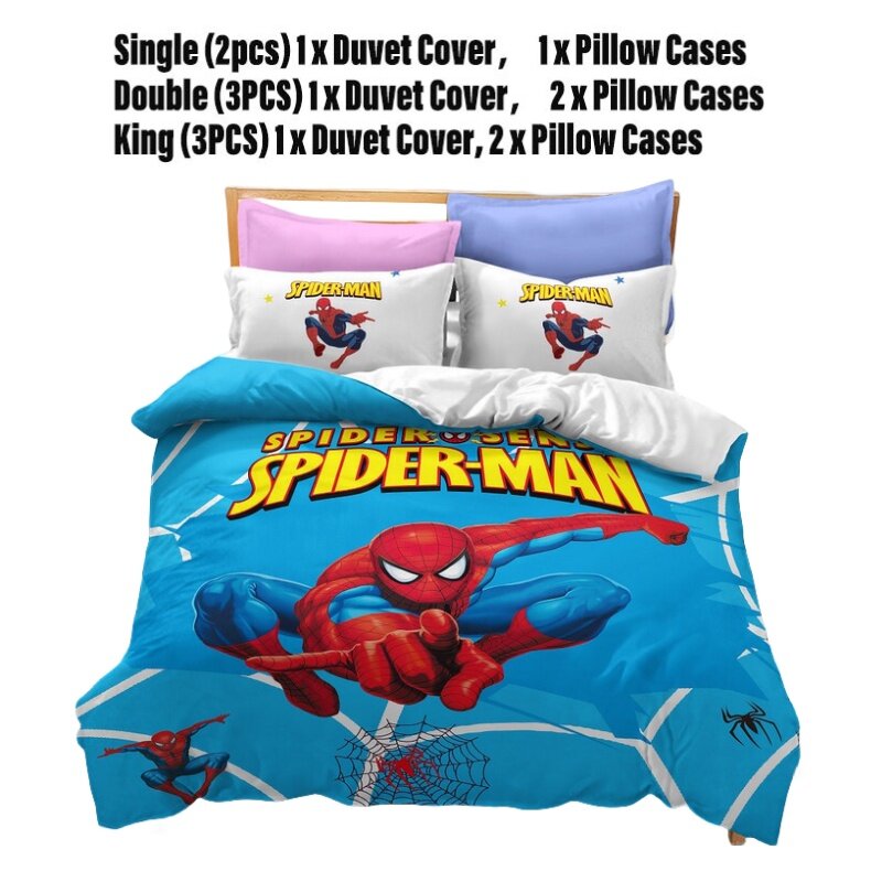 Комплект постельного белья Человек-паук, мягкий и теплый, трехпредметный, стиль B-двойной (3PCS)