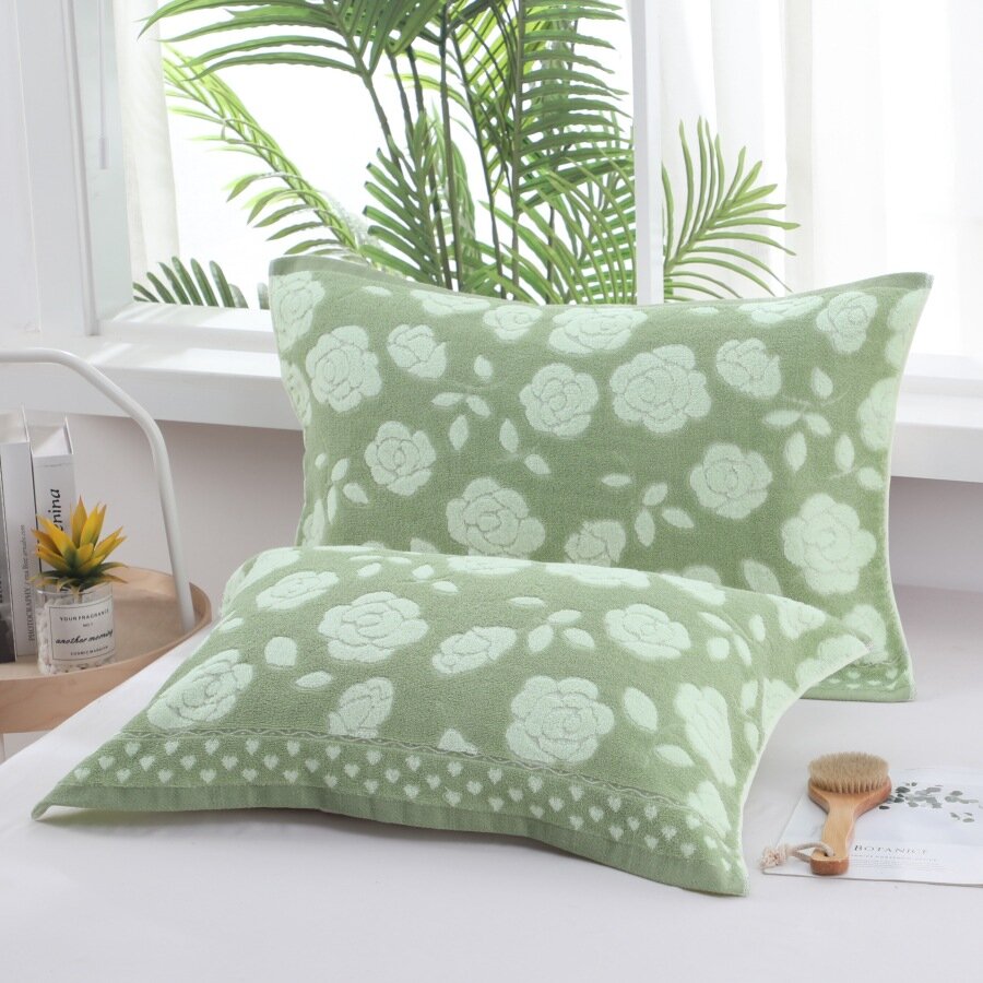 Набор подушек и полотенец из чистого хлопка, утолщенные и увеличенные, для взрослых, свадебные, полностью хлопковые, старинные махровые полотенца для дома, впитывающие пот