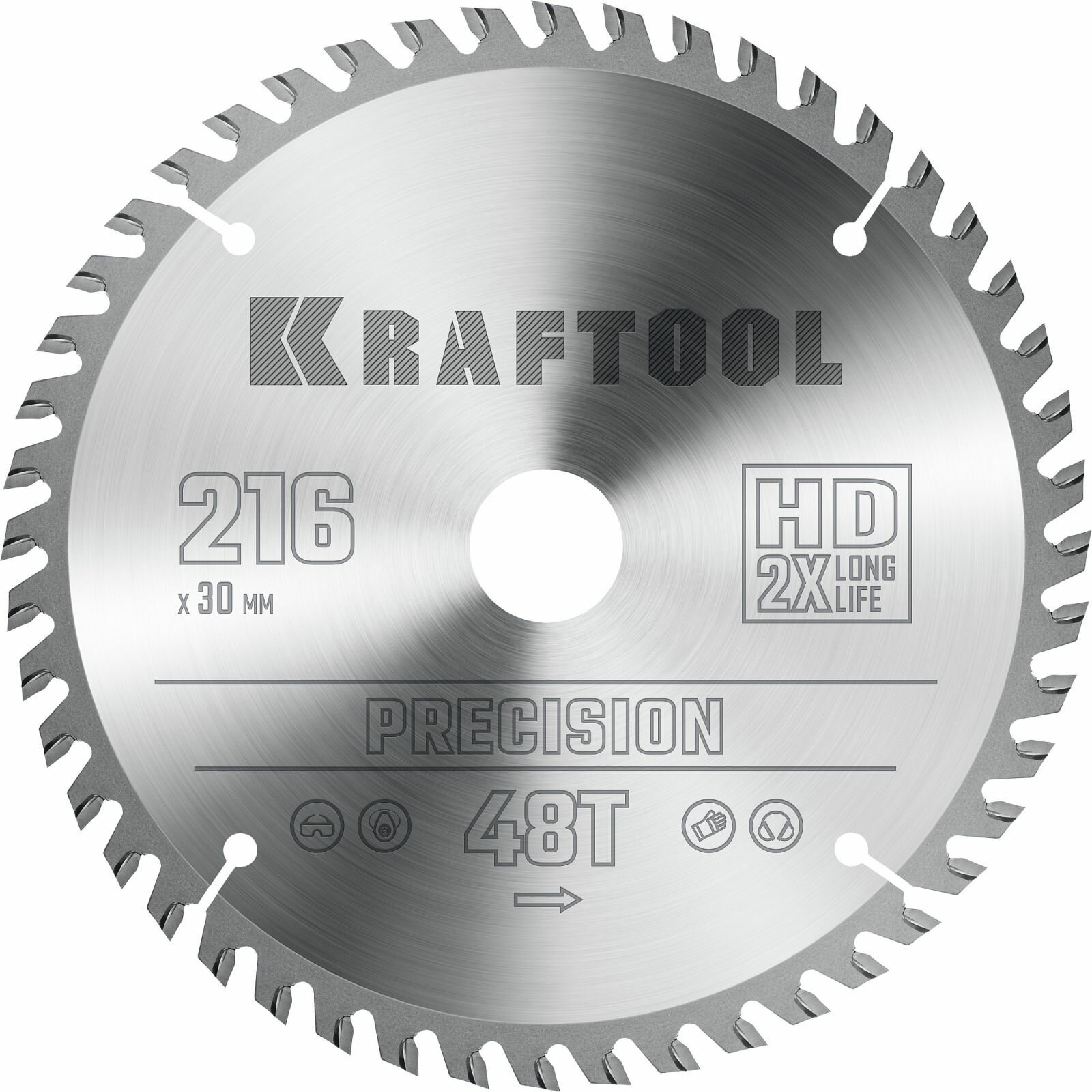 Диск пильный KRAFTOOL Precision, 216х30 мм, 48Т, по дереву