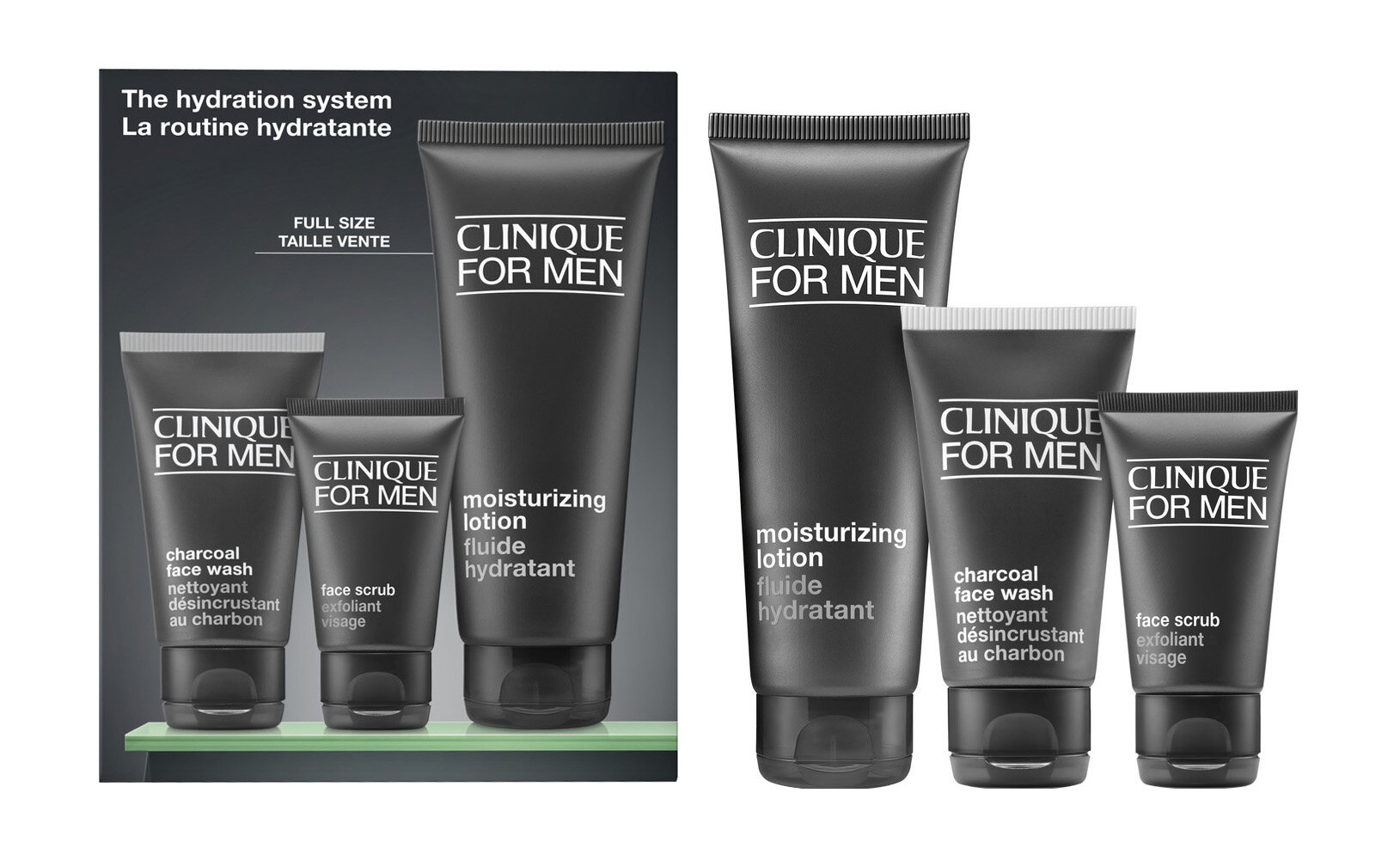 CLINIQUE Dryness Concern Set Набор увлажняющий муж. (Лосьон, 100 мл + Мыло, 50 мл + Скраб, 30 мл)