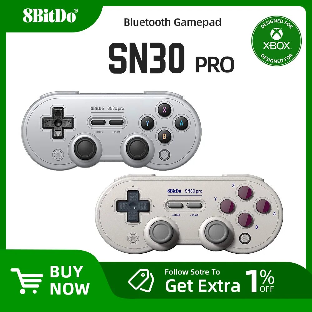 8Bitdo SN30 Pro Green геймпад — фото 1