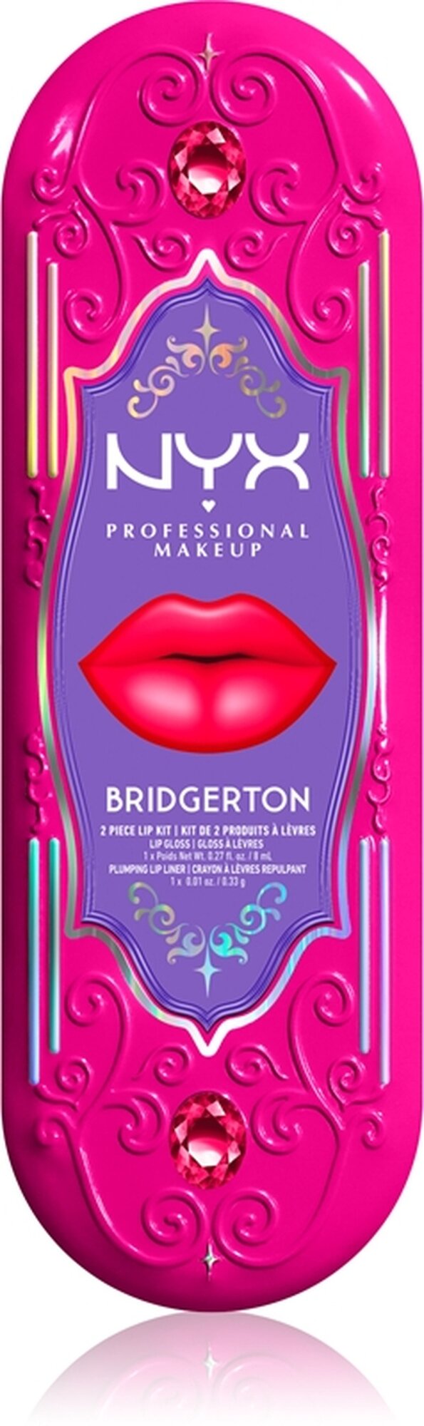 NYX Набор декоративной косметики для губ (блеск и карандаш) Bridgerton Royal Treasures оттенок 03