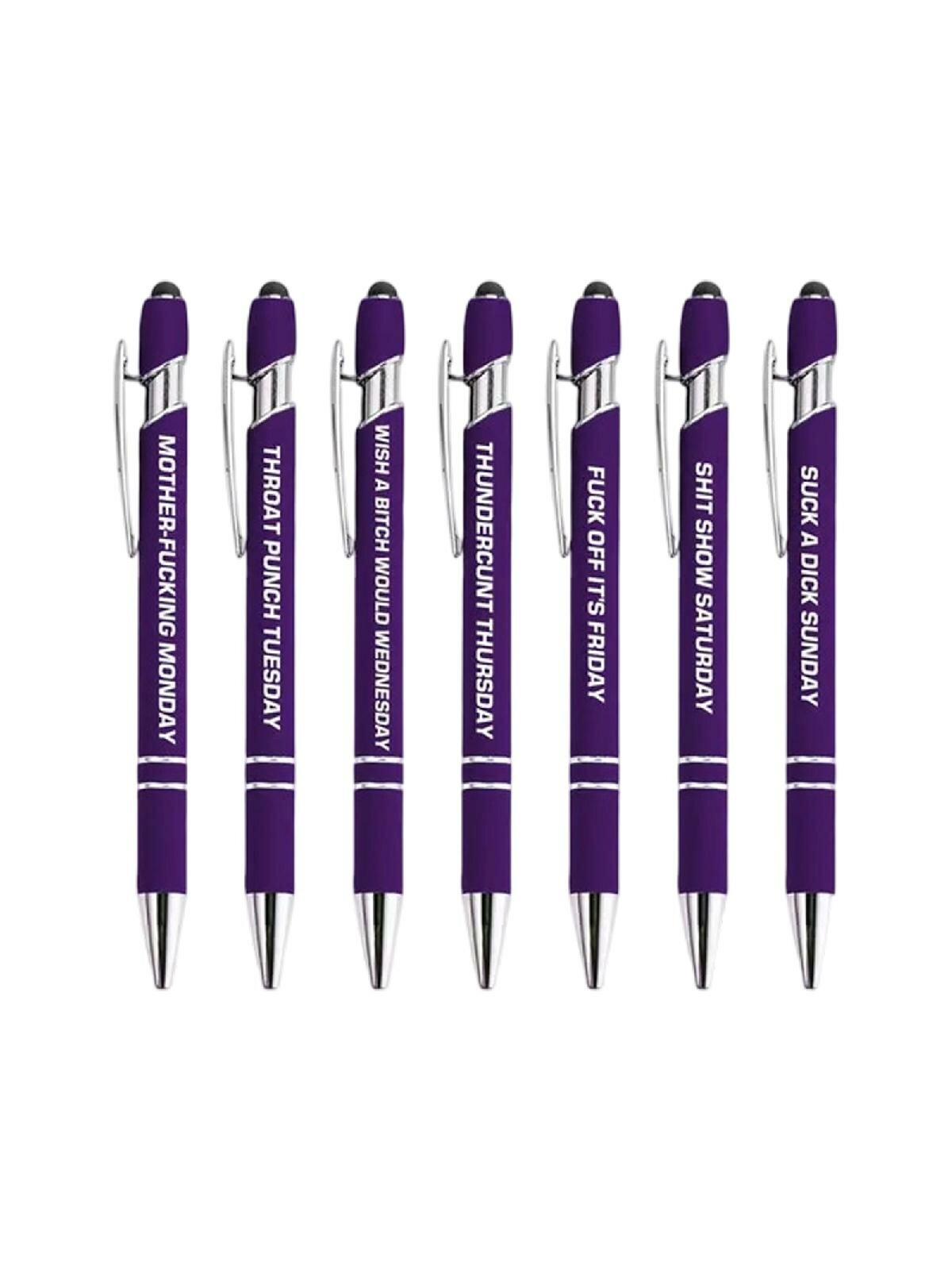 7шт Забавных юмористических цитат Шариковые ручки с выдвижным наконечником 0,7 мм