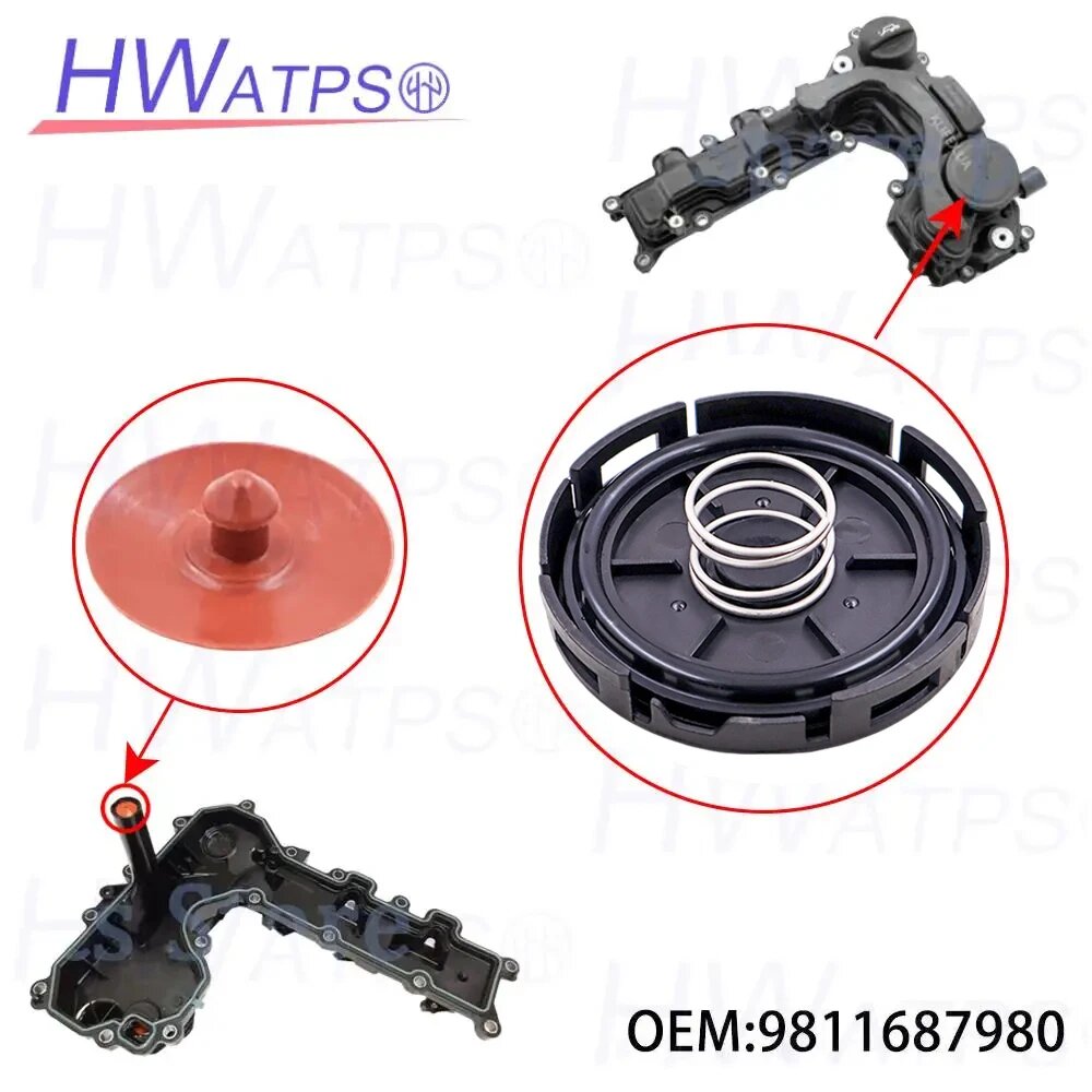 9811687980 для Citroen Berlingo C3 C4 C5 Opel Mokka DS 1,2 THP HNP EB2ADT HN05 Peugeot 208 308 408 508 Мембрана крышки клапана PCV