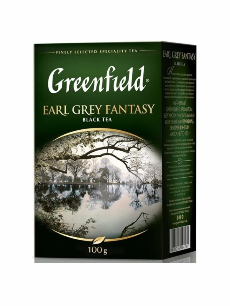 Greenfield Чай черный Earl grey fantasy с бергамотом, 100 г