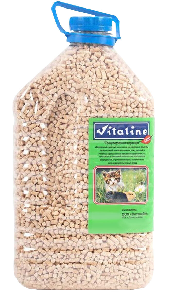 VITALINE наполнитель древесный для грызунов, кроликов и кошачьих туалетов (3 кг)