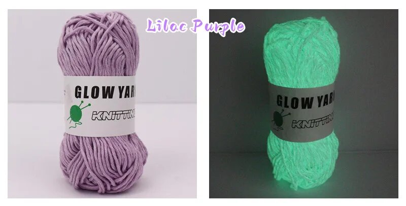 Светящаяся пряжа Lilac Purple, 2 мм, полиэстер
