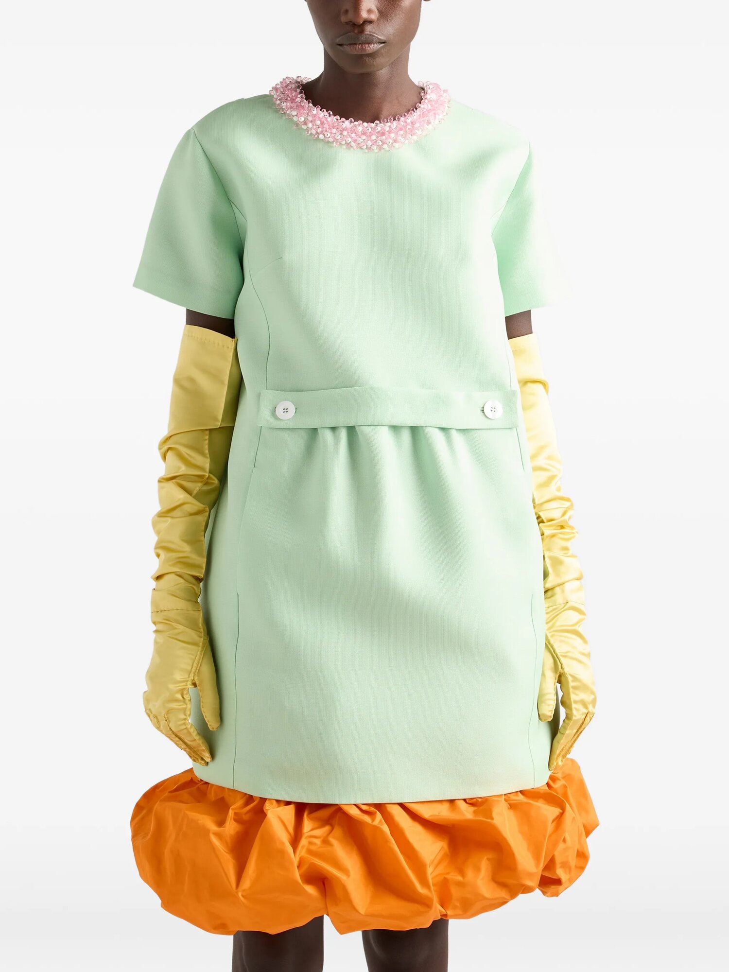 Юбка Prada Technical taffeta skirt, размер 42, orange — фото 1