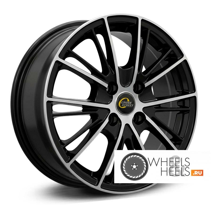 Диск автомобильный литой Cross Street CR-26 15x6 4x100 et46 dia54.1 Черный с полированной лицевой поверхностью