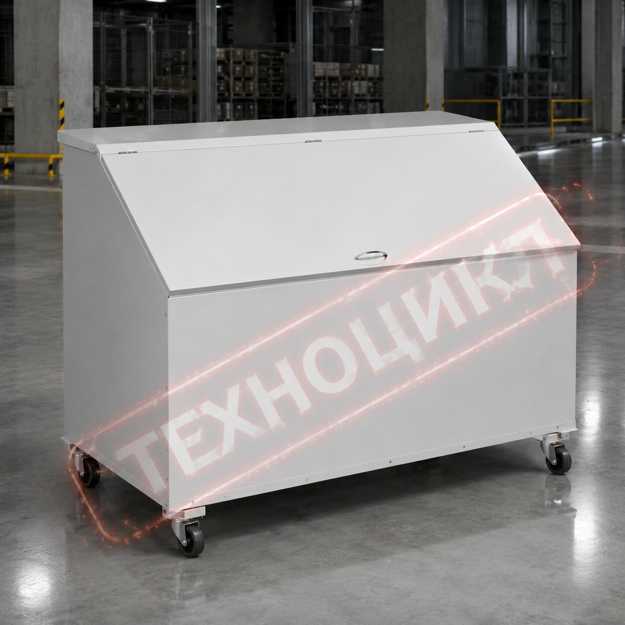 Ларь для белья ЛБ-2К 1000х500х650-800 мм, ларь-контейнер для белья, металл, на колесах, техноцикл