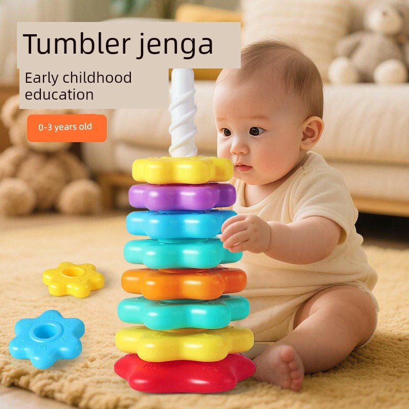 7-слойная радужная игрушка-кольца обучающая игра для младенцев 0-3 лет, несколько ярких цветовых вариантов