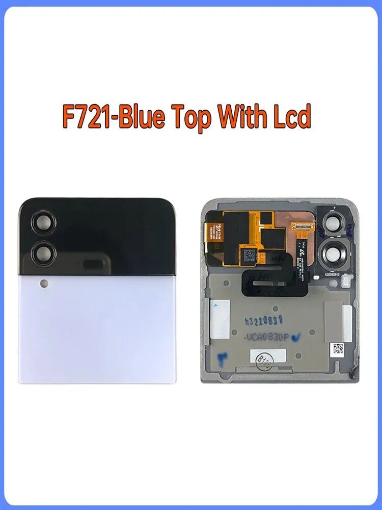 Внешний ЖК-экран AMOLED 1,9 дюйма для Samsung Galaxy Z Flip 4 F721 F7210 F721U/B/N, замена дигитайзера сенсорного экрана, голубой