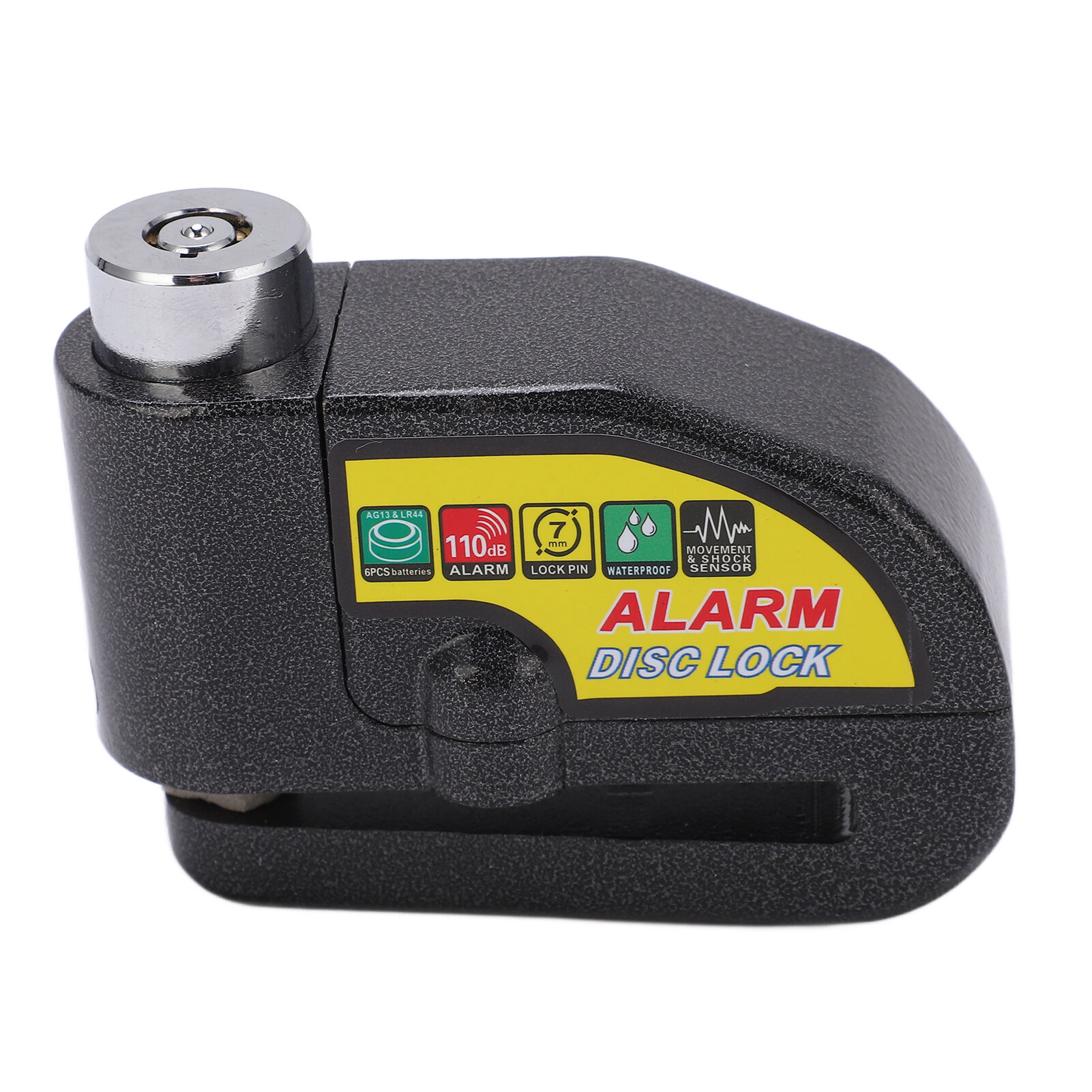 Замок дискового тормоза для велосипеда, противоугонная электрическая сигнализация для мотоцикла, дисковый замок с сигнализацией 110 дБ для мотоцикла, велосипеда, скутера, черный