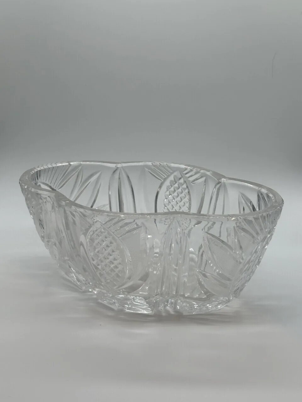 Хрустальная Салатница Фигурная ссср 1970 годы винтажная