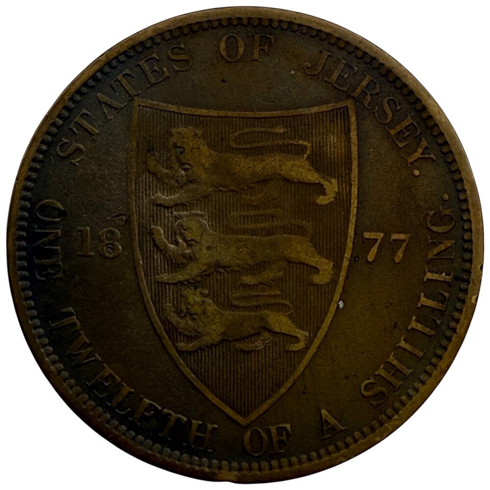 Джерси 1/12 шиллинга 1877 г. (H)