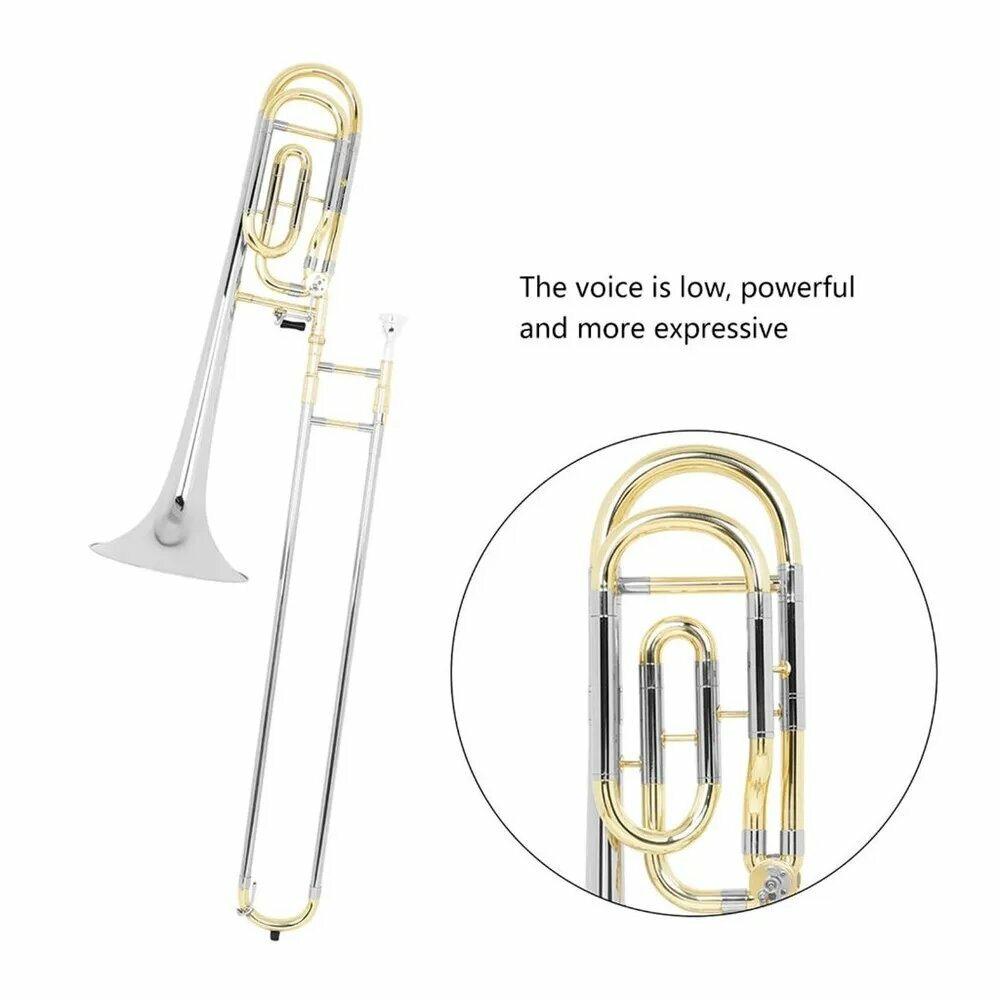 Серебряный тромбон с аксессуарами