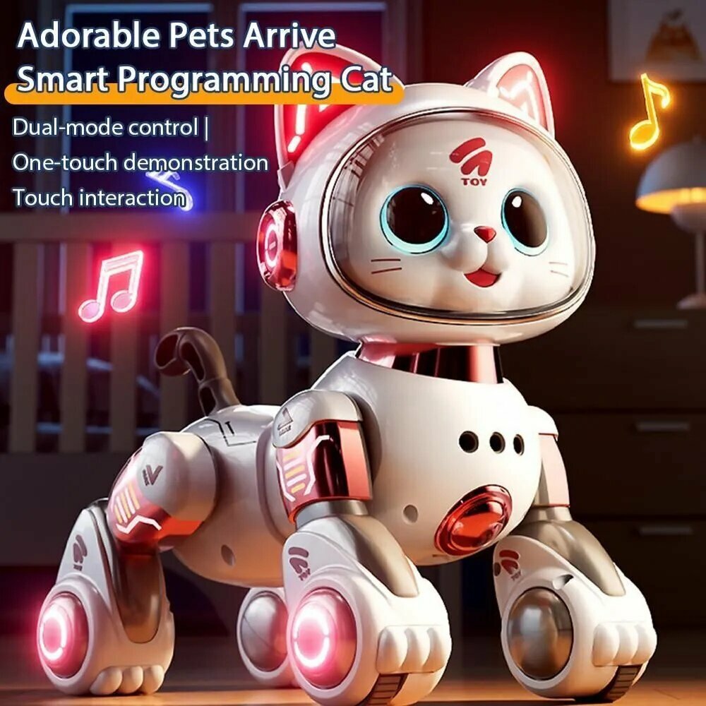 Интеллектуальный робот-кот, игрушка на пульте управления / робот на радиоуправлении для детей / полностью на русском языке