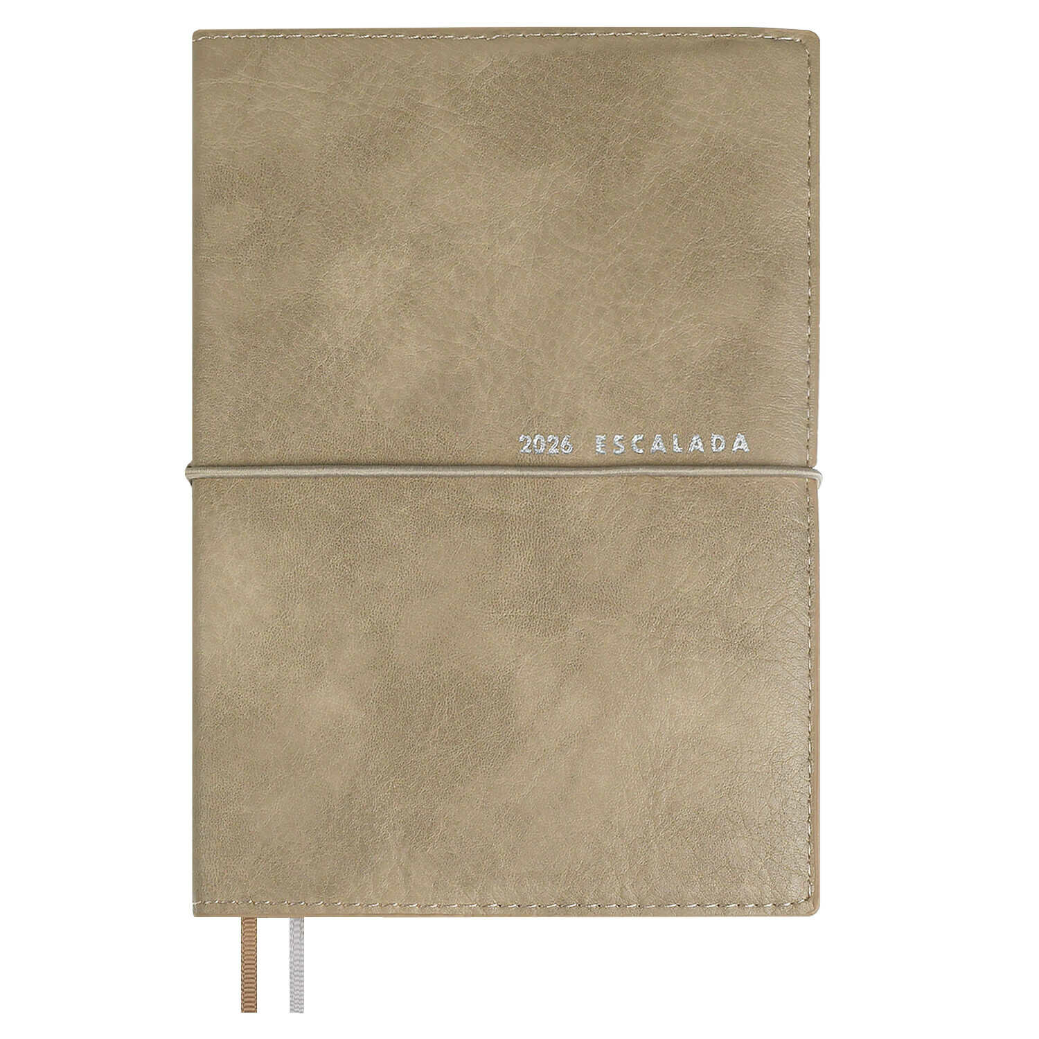Ежедневник датированный 2026 ESCALADA, формат А6+, съёмная обложка, искусственная кожа "Шеврет", бежевый