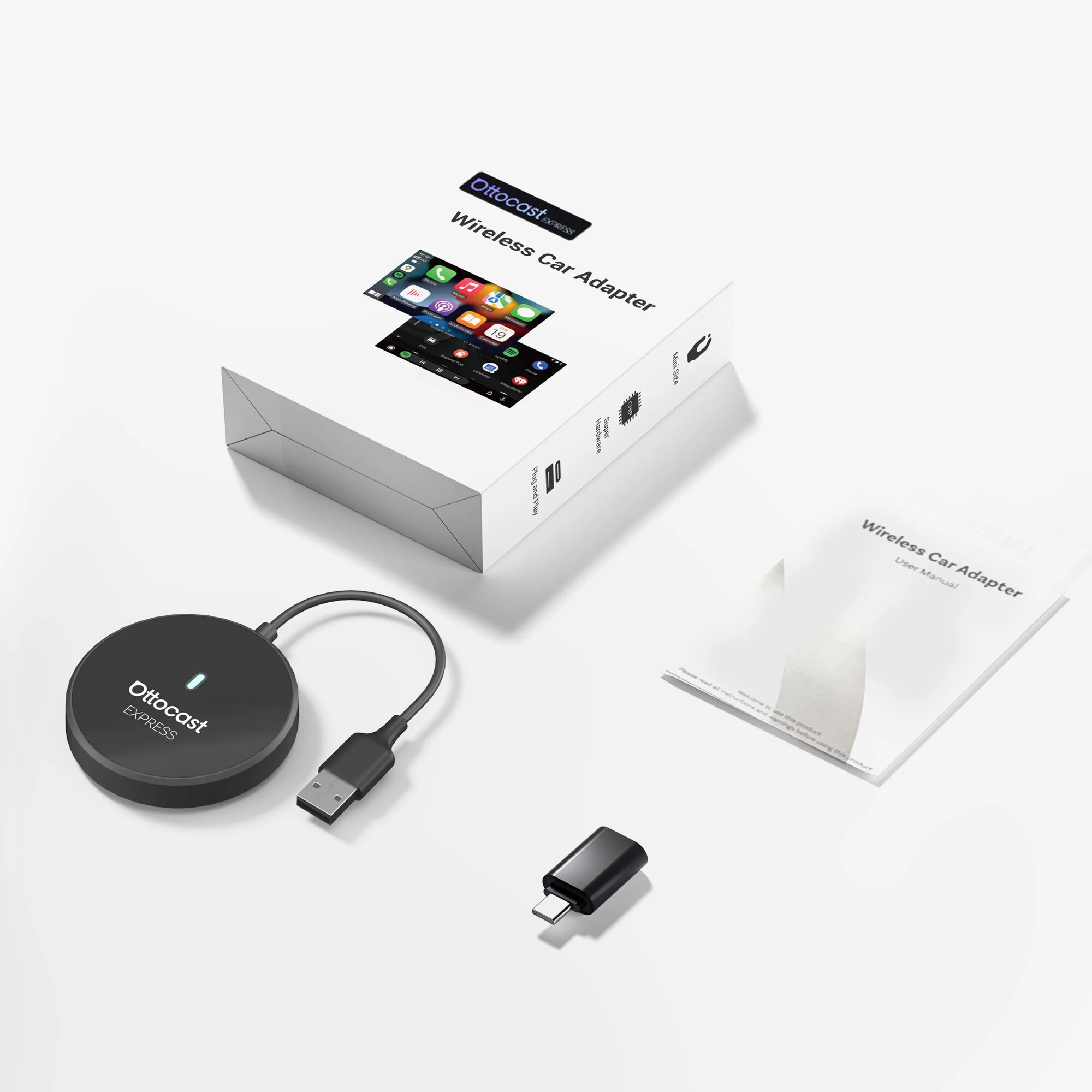 OTTOCAST P3 SE Express Беспроводной CarPlay/Android Auto Адаптер Mini
