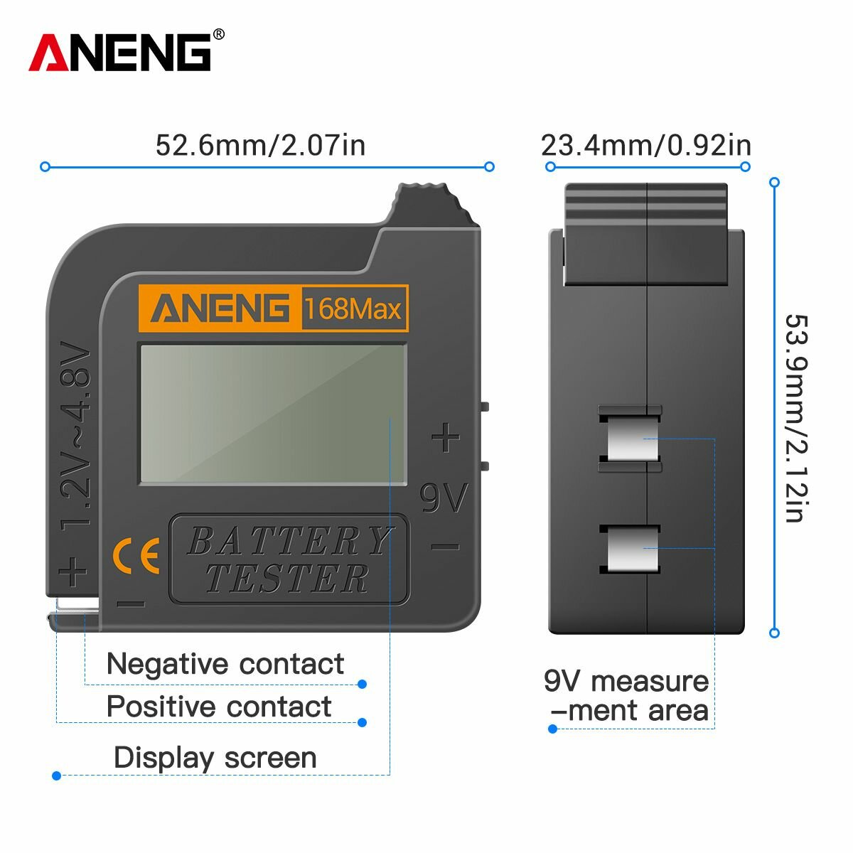 ANENG 168MAX тестер батарей с цифровым дисплеем