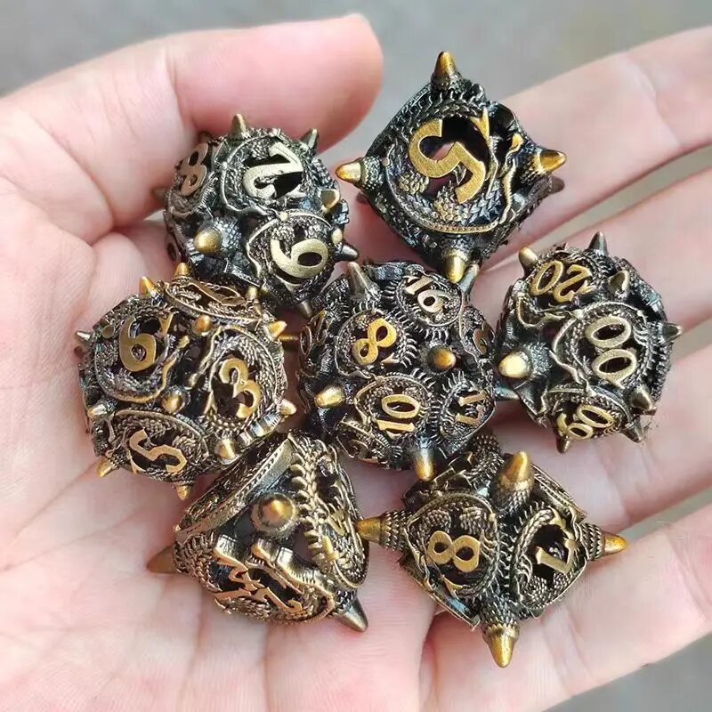 Металлические кубики DND D20 Bronze