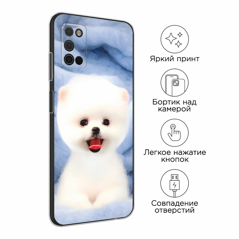 Чехол на Samsung Galaxy A03S / Самсунг Галакси A03S с принтом Белый пёсик — фото 1