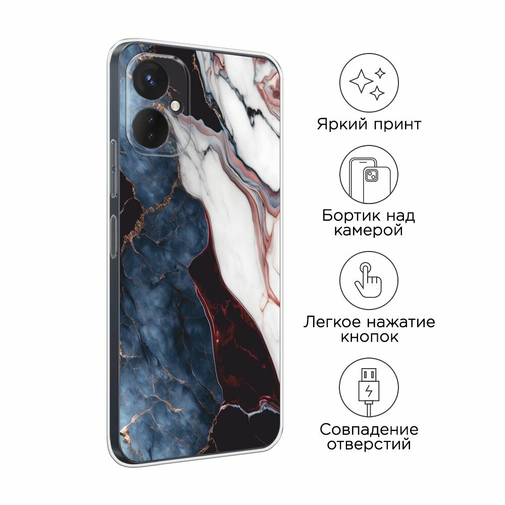 Чехол на Tecno Spark 9 Pro / Техно Спарк 9 Про с принтом "Благородный мрамор" — фото 1