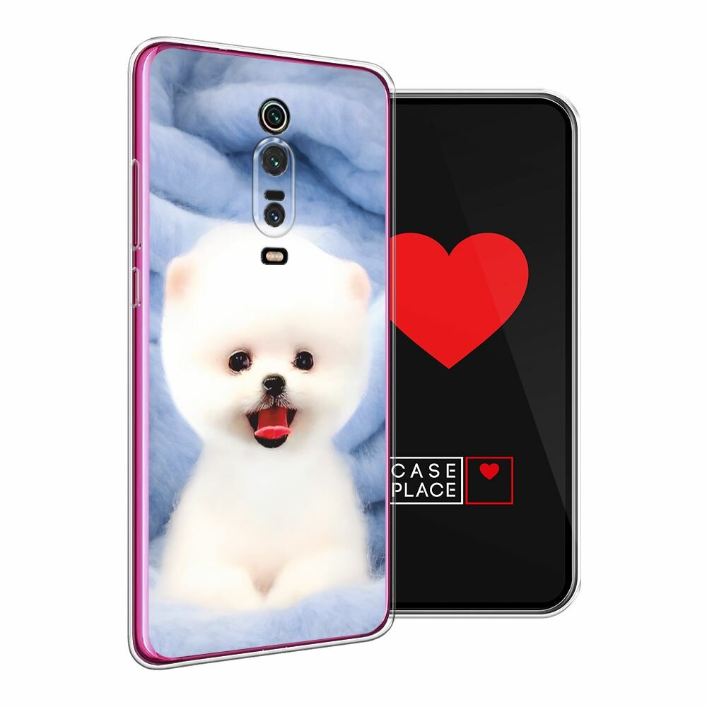 Чехол на Xiaomi Redmi K20/K20 Pro/Mi 9T/9T Pro / Сяоми Редми К20/K20 Pro/Mi 9T/9T Pro с принтом Белый пёсик — фото 1