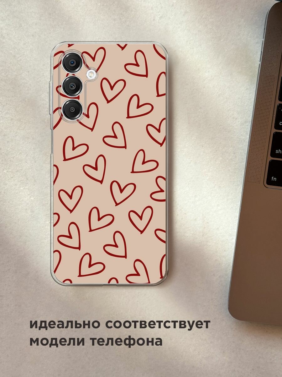 Чехол на Samsung Galaxy A16 / Самсунг А16 с принтом "Little hearts doodles 1 - 14 февраля" — фото 1