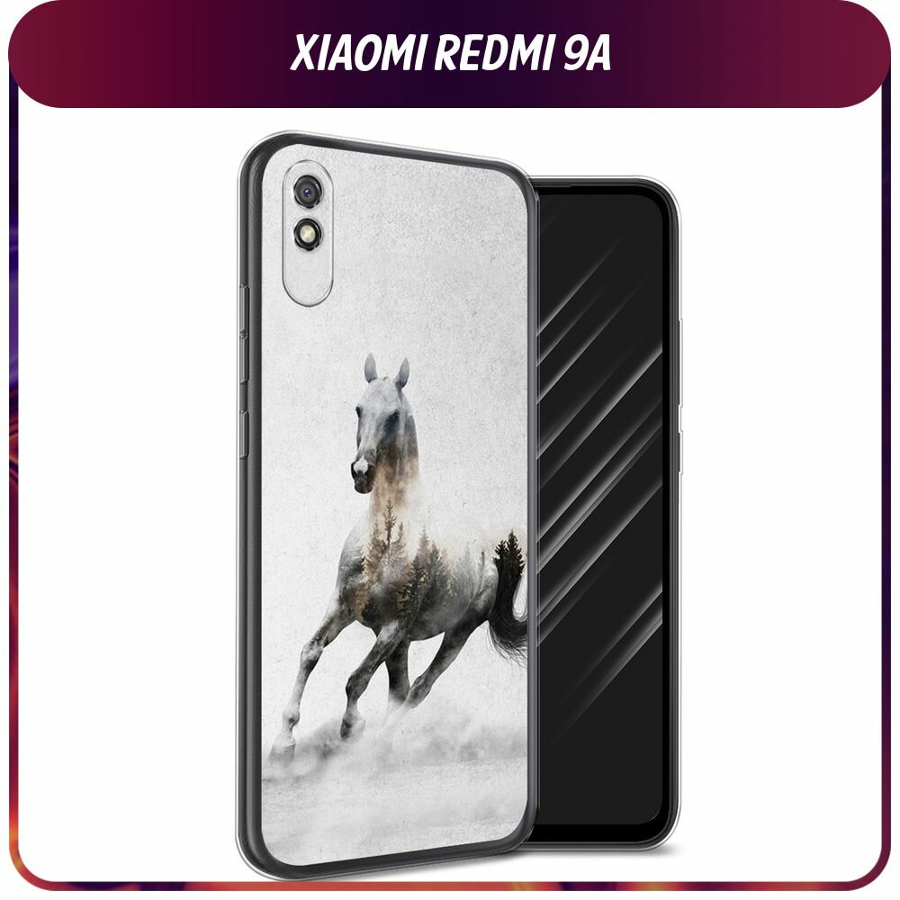 Чехол на Xiaomi Redmi 9A / Сяоми Редми 9А с принтом "Лошадь лес"