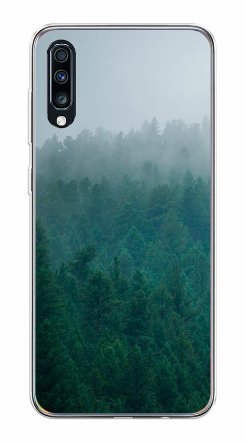 Чехол на Samsung Galaxy A70 / Самсунг Галакси А70 с принтом "Лес в облаках"