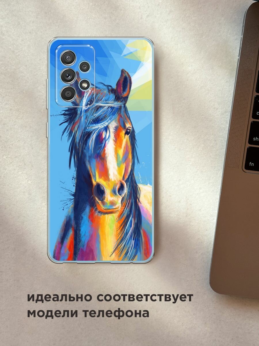 Чехол на Samsung Galaxy A52/A52s / Самсунг Галакси А52/A52s с принтом "Лошадь арт 3" — фото 1