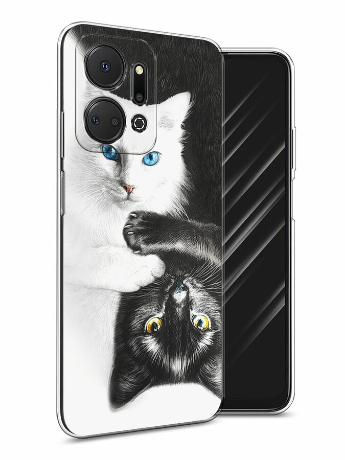 Чехол на Honor X7A/X7A Plus / Хонор Х7А/Х7А Плюс с принтом "Коты Инь-Янь"
