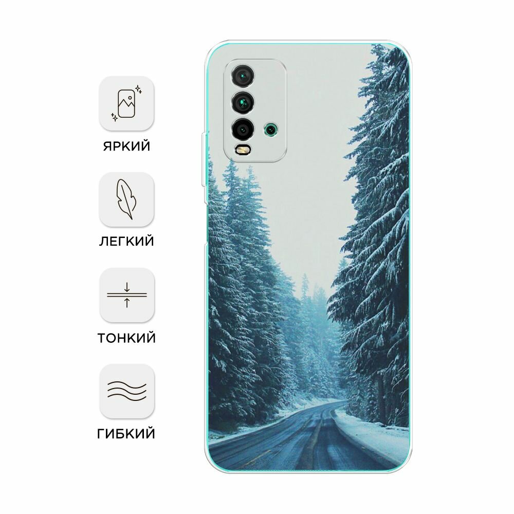 Силиконовый чехол на Xiaomi Redmi 9T / Сяоми Редми 9Т с принтом Зима 9 — фото 1