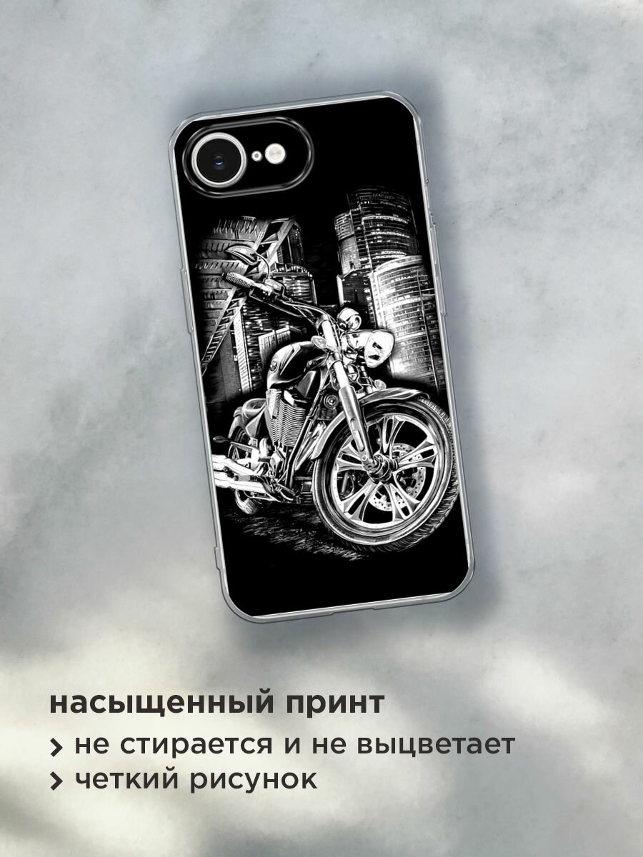 Чехол на Apple iPhone 16e/17e / Айфон 16е/17e с принтом "Крутой байк" — фото 1