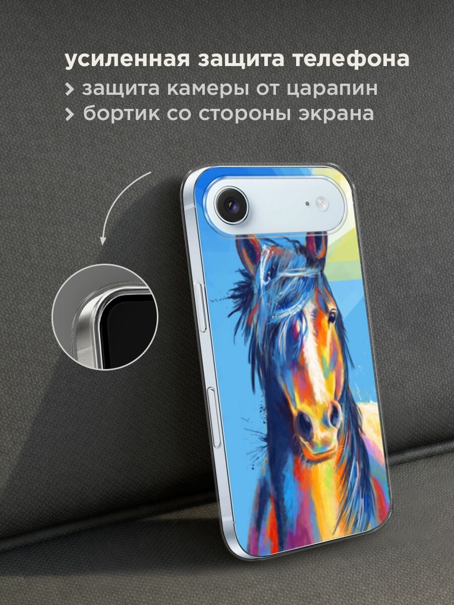Чехол на Apple iPhone Air / Айфон Айр с принтом "Лошадь арт 3" — фото 1