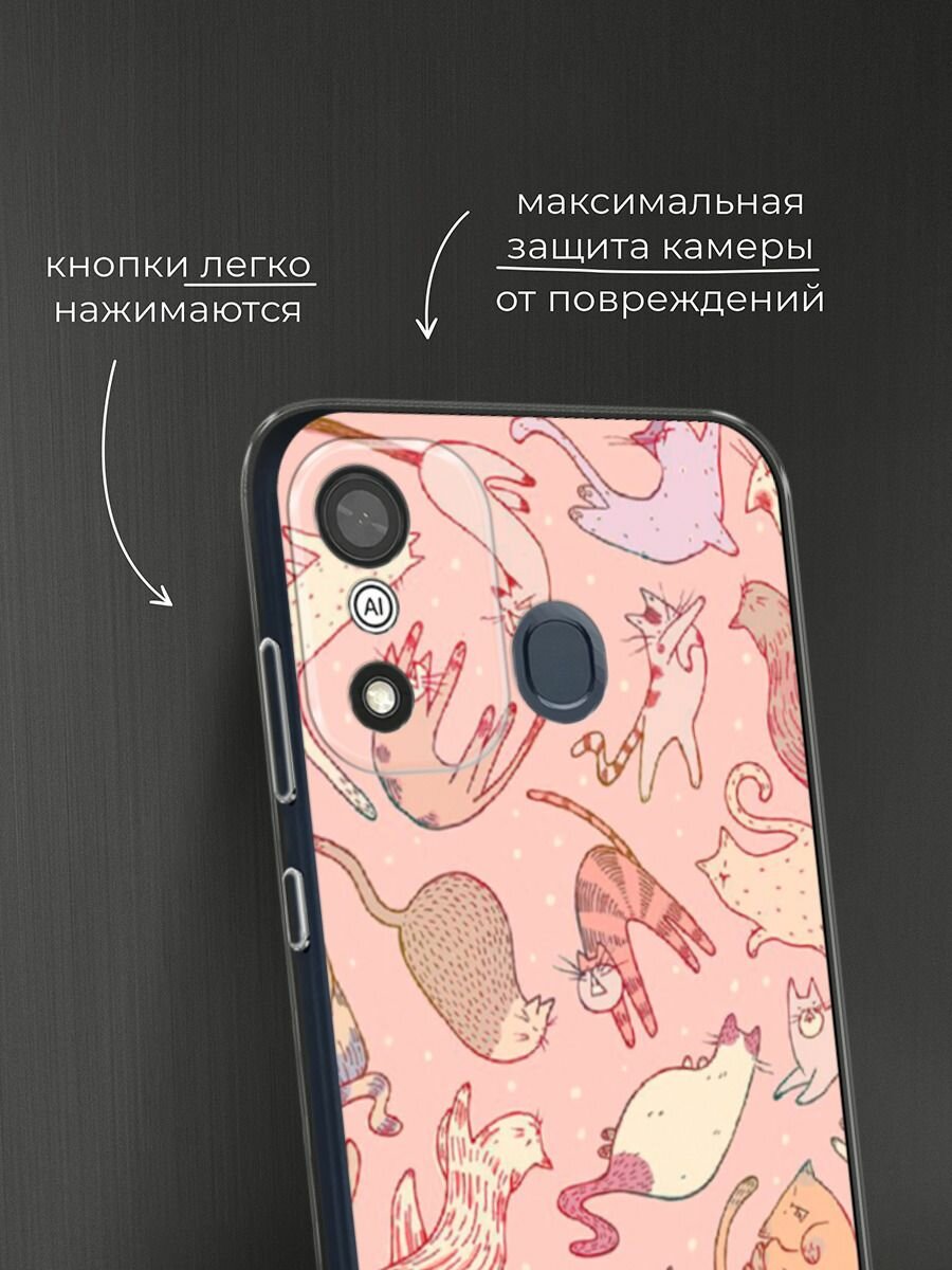 Силиконовый чехол на Itel A27 / Ител А27 с принтом "Розовое счастье" — фото 1