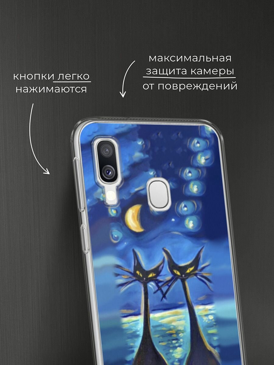 Чехол на Samsung Galaxy A40 / Самсунг Галакси А40 с принтом "Влюбленные котики 7" — фото 1