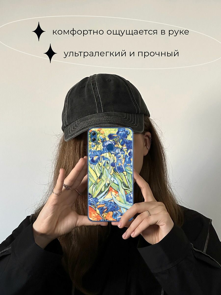 Силиконовый чехол на Honor 8X / Хонор 8Х с принтом "Ирисы Ван Гог" — фото 1