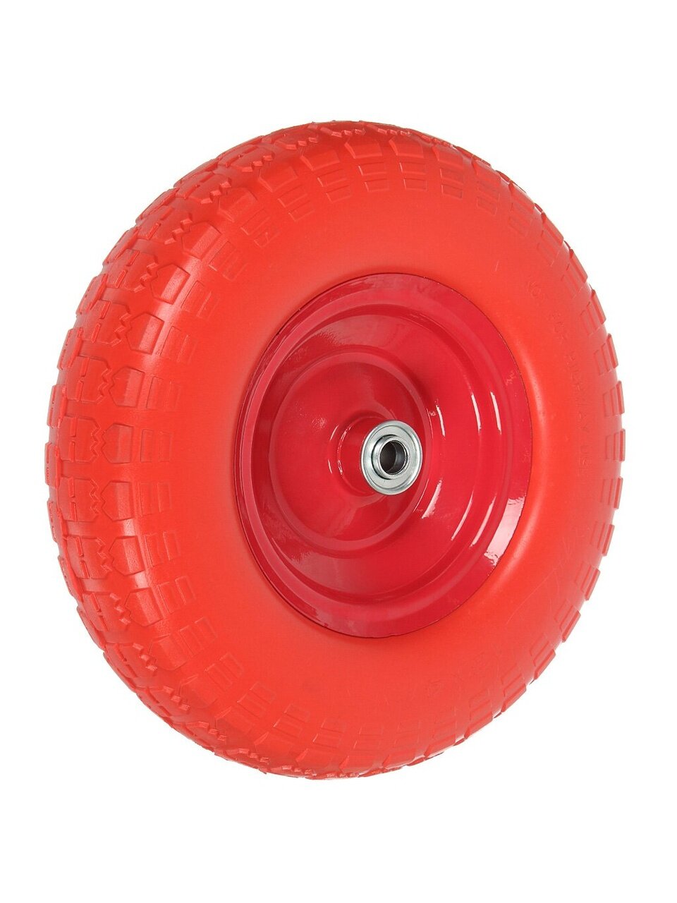 Колесо для тачки полиуретан PU, 4.00-6, не симметричная ступица, втулка D16 мм, Мастер Инструмент