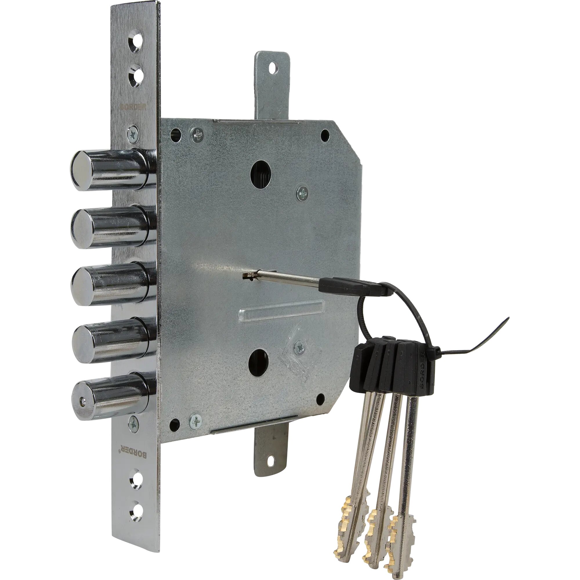 Border 72201-ЗВ8-6КП5Т/15 врезной хромированный замок для дверей, надёжное запирание