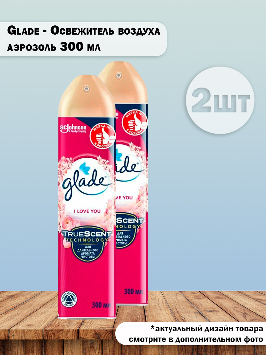 Набор 2 шт Glade - Освежитель воздуха I Love You аэрозоль 300 мл